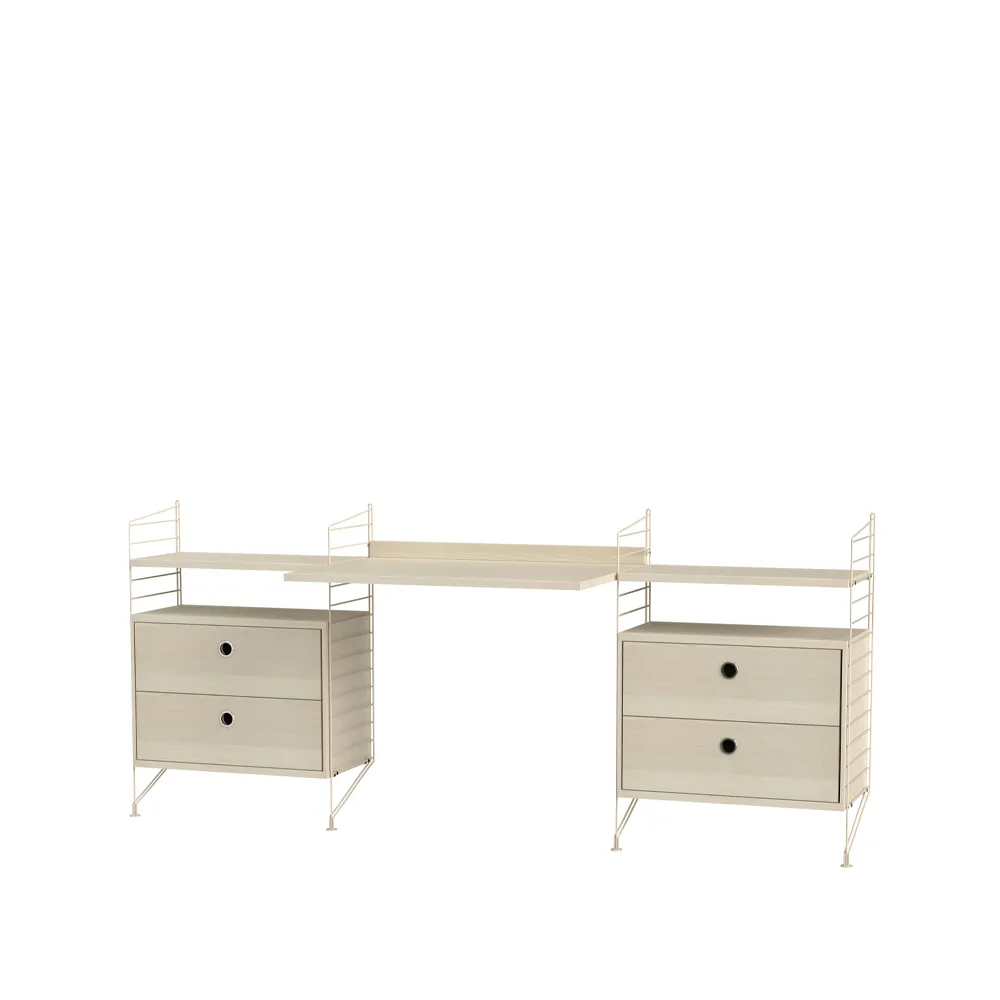 String kantoor essenhout & beige - Combinatie C van String - NordicNest.nl